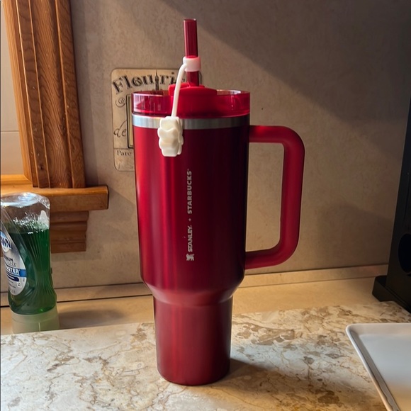 Stanley | Kitchen | 4oz Starbucks Stanley Red Tumbler With Handle ...